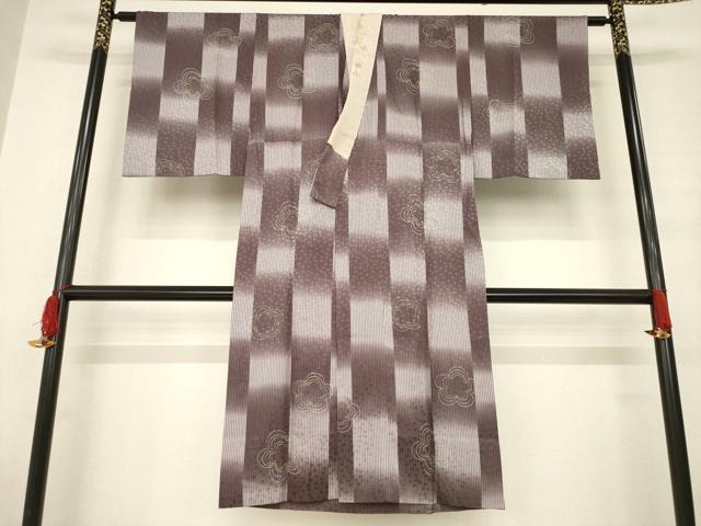 平和屋着物●長襦袢　無双仕立て　市松花文　正絹　逸品　AABC8119ck