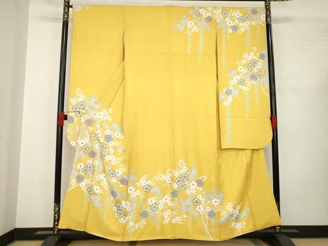 平和屋着物●豪華振袖　駒刺繍　枝花文　金彩　やまと誂製　正絹　逸品　AABC8125ck