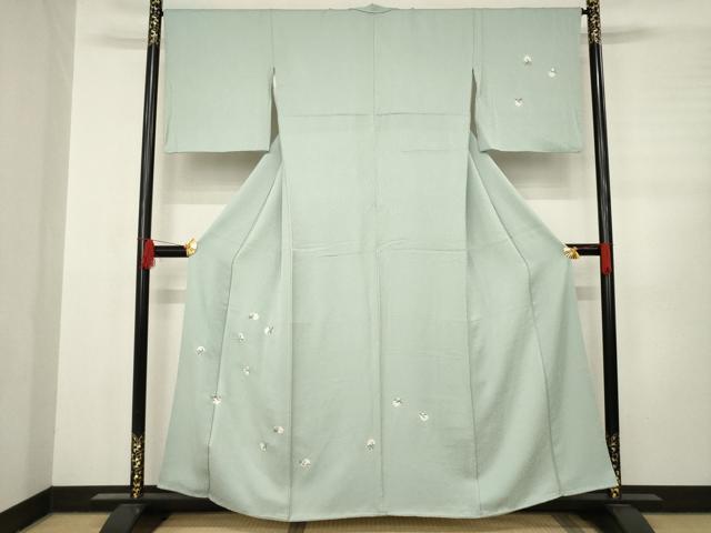 平和屋着物●訪問着　絞り　刺繍　花丸文　正絹　逸品　AABC8150ck