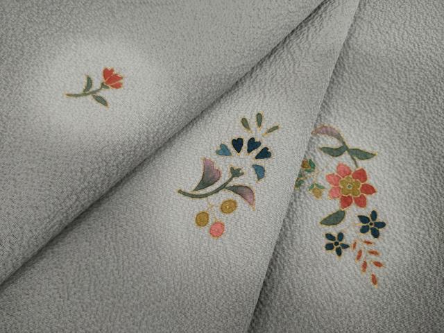 平和屋着物●上質な小紋　花丸文　暈し染め　金彩　ロング丈　正絹　逸品　AABC8647ck