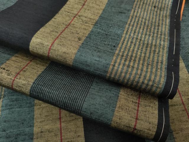 平和屋着物●上質な紬　間道　正絹　逸品　未使用　AABC8653ck