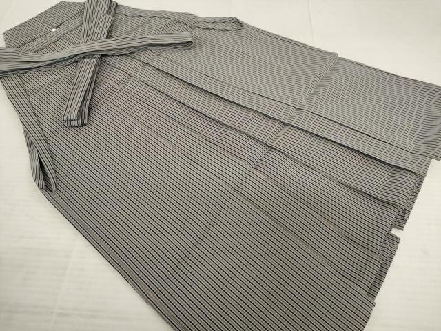 平和屋着物●男性　馬乗り袴　縞　正絹　逸品　AABC8663ck