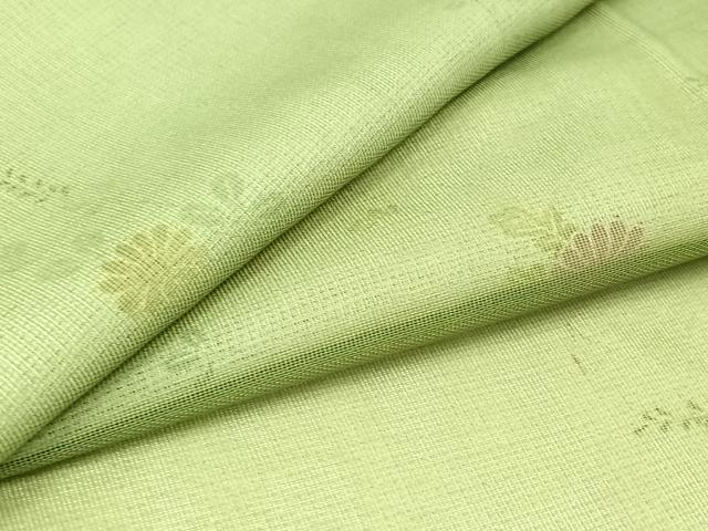 平和屋着物▽上質な小紋　無双　紗袷　紗×絽　草花文　金彩　正絹　逸品　AABC8684jh