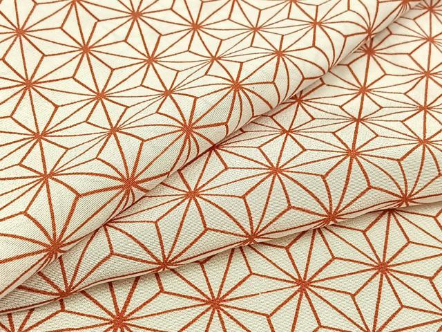 平和屋着物▽小紋　単衣　麻の葉文様　洗える着物　AABC8687jh