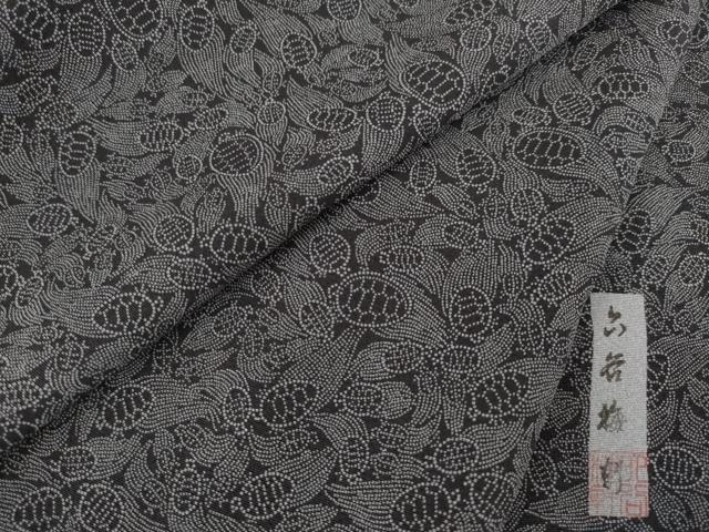 平和屋着物●人間国宝 初代 六谷梅軒(六谷紀久男)錐彫り 重要無形文化 財伊勢型紙 江戸小紋 みの亀 やまと金ラベル 正絹 逸品 AABC9203ck