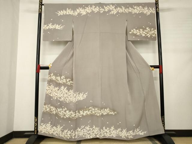 平和屋着物●訪問着　枝花文　梅　橘　金彩　正絹　逸品　AABC9204ck