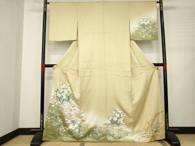 平和屋着物●訪問着　花車文　金彩　正絹　逸品　AABC9231ck