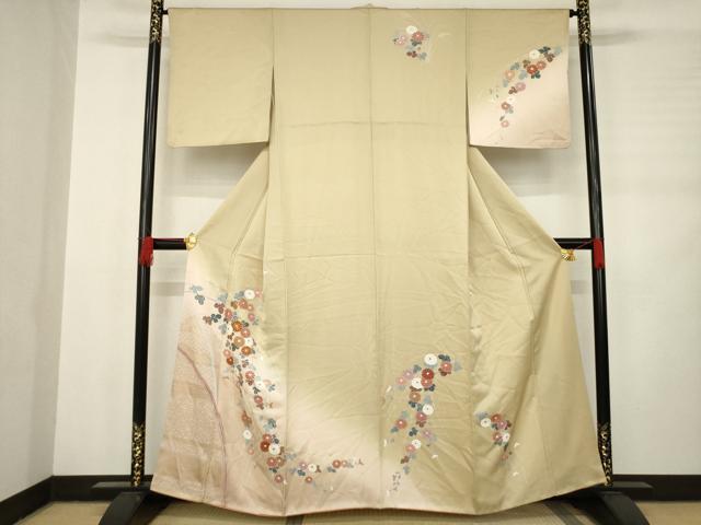 平和屋着物●訪問着　舞花文　正絹　逸品　AABC9248ck