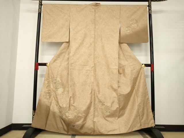 平和屋着物●本場染大島紬　訪問着　総刺繍　中国三大刺繍　スワトウ刺繍　汕頭刺繍　几帳雪輪花鳥文　正絹　逸品　AABC9251ck