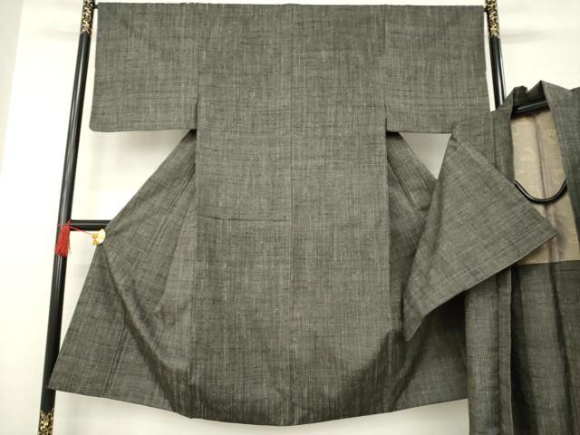 平和屋着物●男性　紬　アンサンブル　霞文　正絹　逸品　AABC9260ck