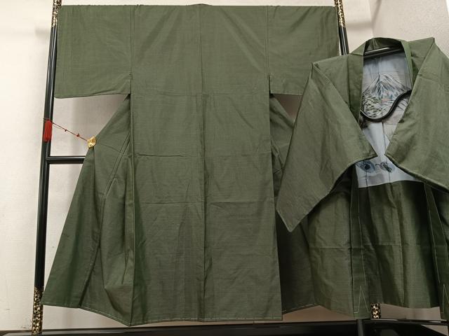 平和屋着物●男性　本場村山大島紬　アンサンブル　亀甲絣　正絹　逸品　AABC9321ph