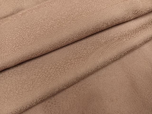 平和屋着物●上質な色無地　風景草花地紋　梅染色　正絹　逸品　未使用　AABC9326ph