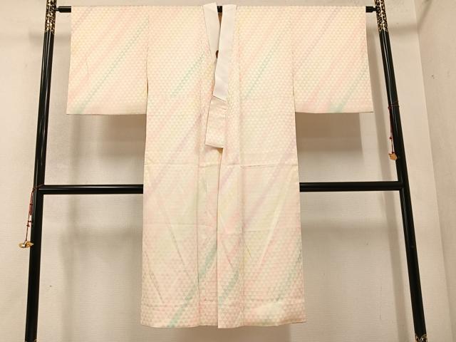 平和屋着物●長襦袢　袷　斜縞　正絹　逸品　AABC9338ph