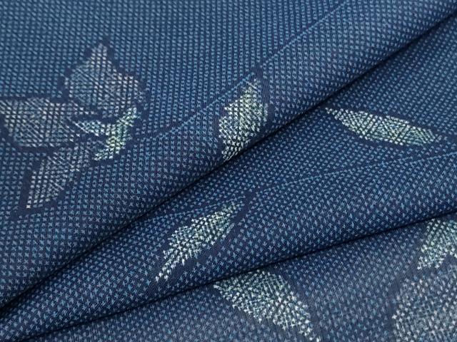 平和屋着物＊夏物　小紋　紗　草花文　洗える着物　AABC9362jd