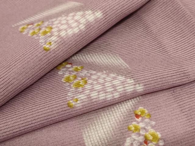 平和屋着物＊夏物　小紋　絽　色紙花文　洗える着物　AABC9386jd