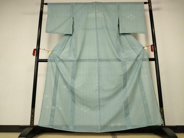 平和屋着物＊夏物　訪問着　江戸小紋　絽　七宝花文　正絹　逸品　AABC9406jd