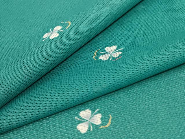 平和屋着物＊夏物　小紋　絽　舞葉文　洗える着物　AABC9424jd