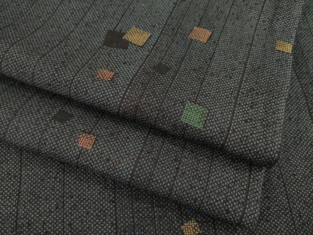 平和屋着物●上質な紬　箔散らし文様　正絹　逸品　AABC9452ck