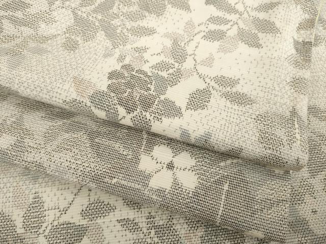 平和屋着物●上質な紬　花唐草文　やまと誂製　正絹　逸品　AABC9453ck