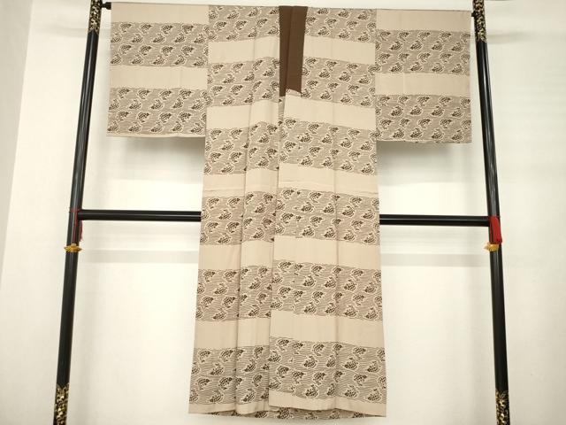 平和屋着物●男性　長襦袢　無双仕立て　鯛　荒磯　正絹　逸品　AABC9474ck