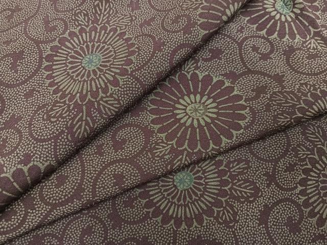 平和屋着物●上質な小紋　型染め　花唐草文　正絹　逸品　未使用　AABC9644ph