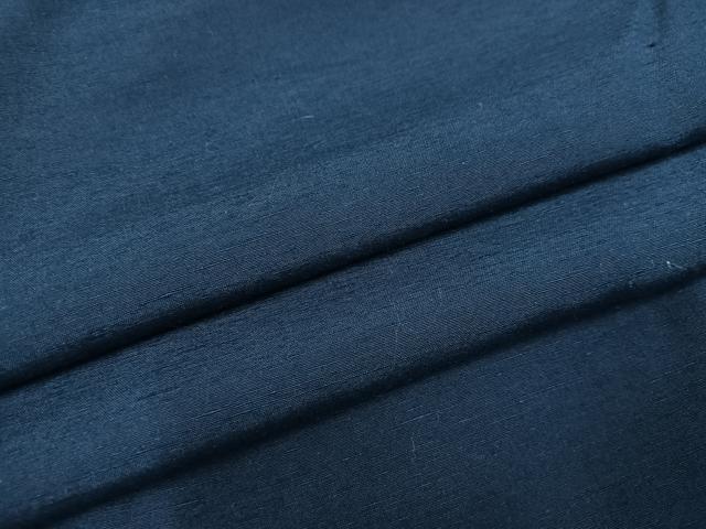 平和屋着物●上質な紬　色無地　藍鉄色　正絹　逸品　未使用　AABC9660ph