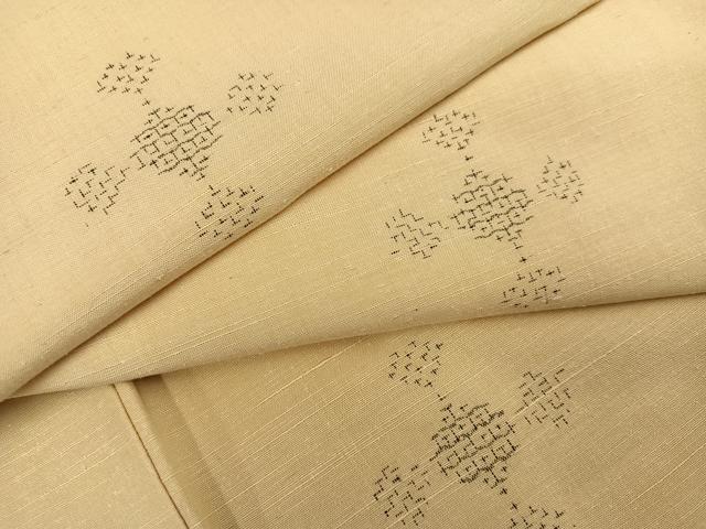 平和屋着物●結城紬　80亀甲　飛び亀甲柄　正絹　逸品　AABC9672ph