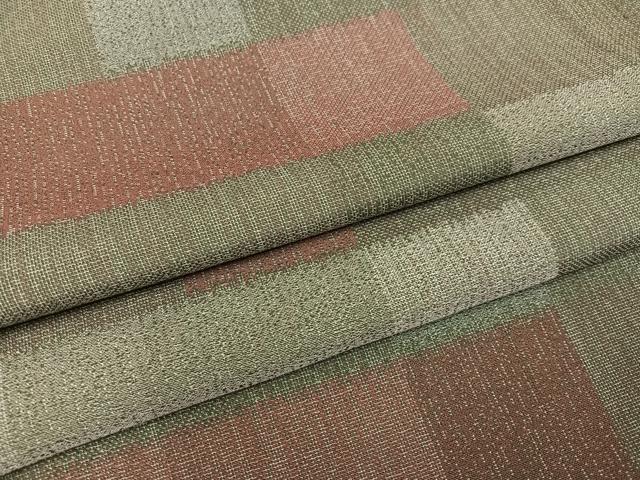 平和屋着物●お召　幾何学文様　正絹　逸品　AABC9682ph