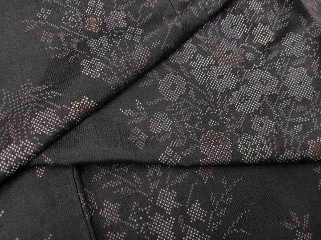 平和屋着物●本場大島紬　一元7マルキ　草花文　正絹　逸品　AABC9704ph