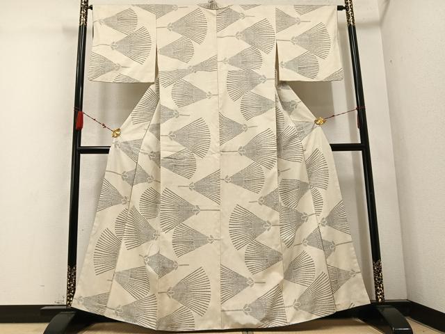 平和屋着物●本場結城紬　重要無形文化財　100亀甲　枝松文　正絹　逸品　AABC9713ph