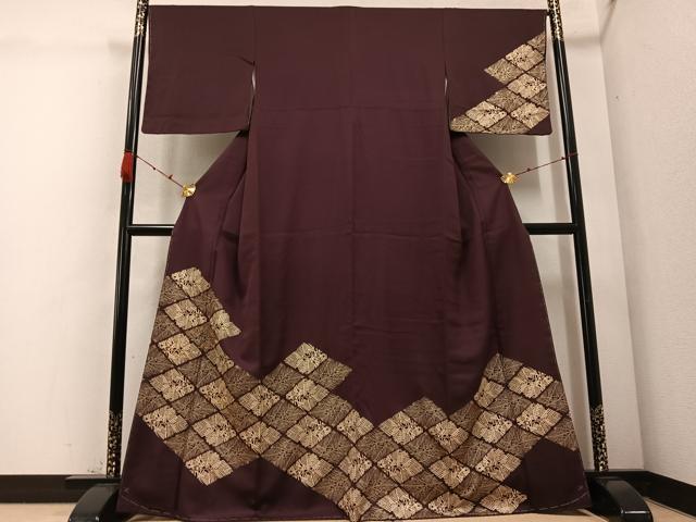 平和屋着物●訪問着　駒刺繍　松葉　金彩　鈴乃屋扱い　正絹　逸品　未使用　AABC9790ph