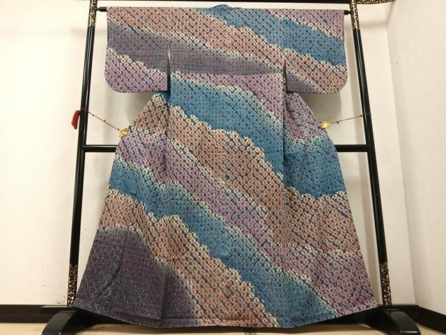 平和屋着物●菅原工房　菅原結作　漢方染紬　訪問着　蜘蛛絞り　大丸扱い　正絹　逸品　AABC9816ph