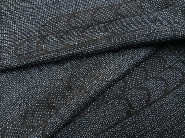 平和屋着物●結城紬　100亀甲　幾何学柄　正絹　逸品　未使用　AABC9820ph