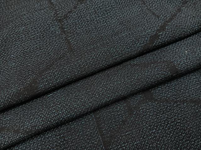 平和屋着物●結城紬　幾何学文様　正絹　逸品　未使用　AABC9835ph