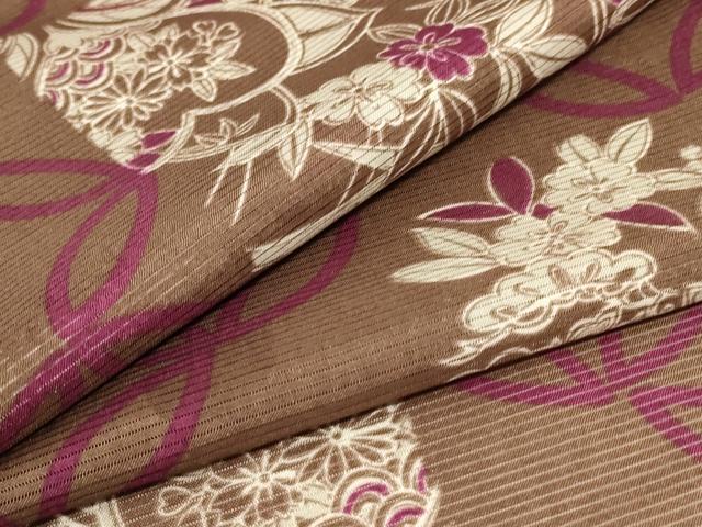 平和屋着物＊夏物　小紋　絽　七宝草花文　洗える着物　AABC9844jd