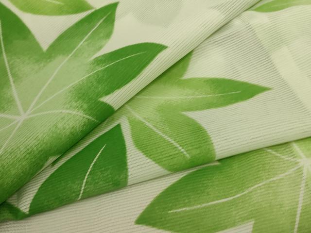 平和屋着物＊夏物　小紋　絽　楓　洗える着物　AABC9847jd