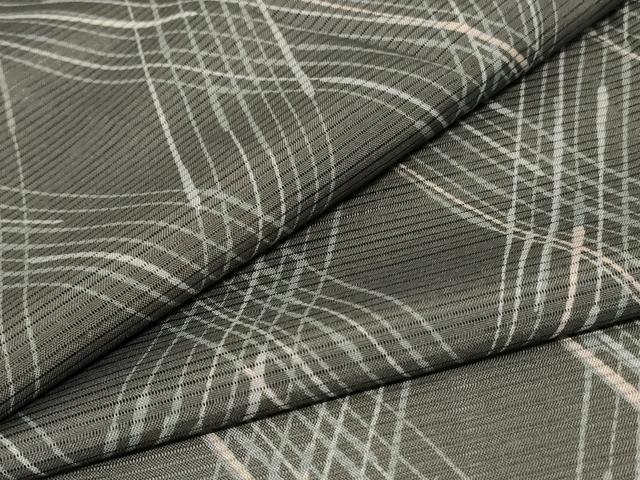 平和屋着物＊夏物　小紋　絽　斜縞　洗える着物　AABC9859jd