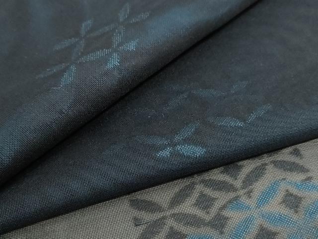 平和屋着物＊夏物　小紋　紗　七宝文　正絹　逸品　AABC9863jd