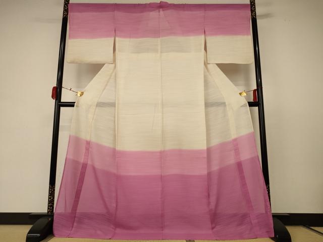 平和屋着物＊夏物　訪問着　紗　霞文　ロング丈　正絹　逸品　AABC9873jd