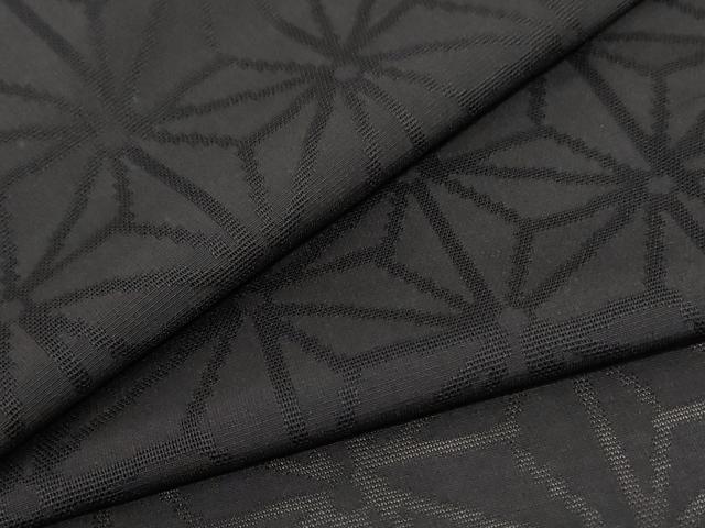 平和屋着物＊夏物　小紋　紗　麻の葉文様　正絹　逸品　AABC9886jd