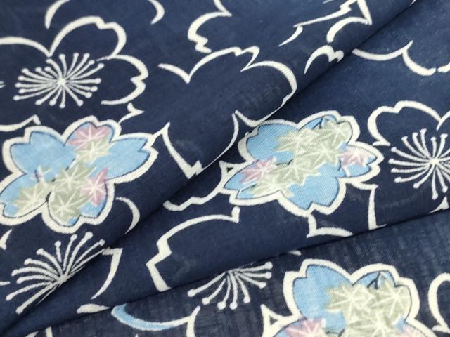 平和屋着物＊夏物　小紋　紗　桜尽くし　洗える着物　AABC9898jd