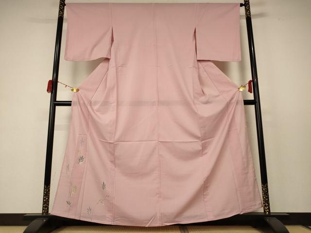 平和屋着物＊夏物　訪問着　絽　枝葉文　洗える着物　未使用　AABC9906jd