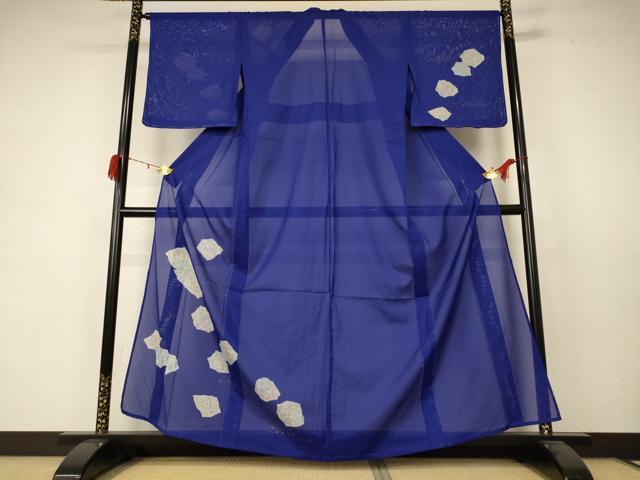 平和屋着物＊夏物　訪問着　絽　草花文　金彩　洗える着物　未使用　AABC9919jd