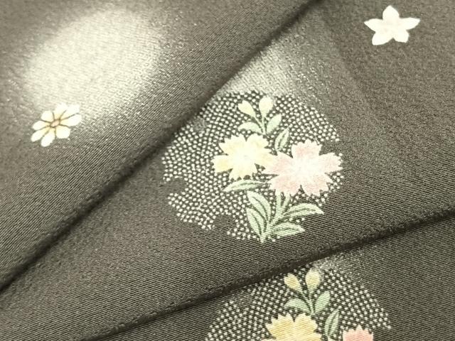 平和屋着物▽上質な小紋　単衣　雪輪花文　蛍暈し　正絹　逸品　AABD0001fy