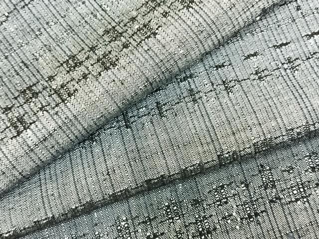 平和屋着物▽上質な紬　単衣　横段文　正絹　逸品　未使用　AABD0110fy