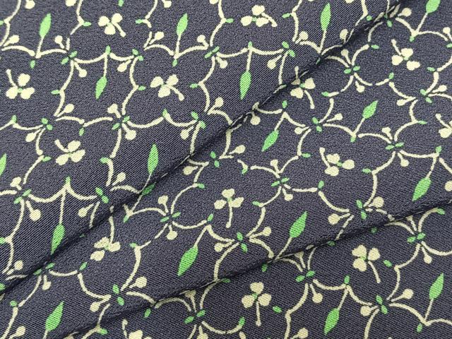 平和屋着物▽上質な小紋　単衣　花尽くし　正絹　逸品　AABD0112fy