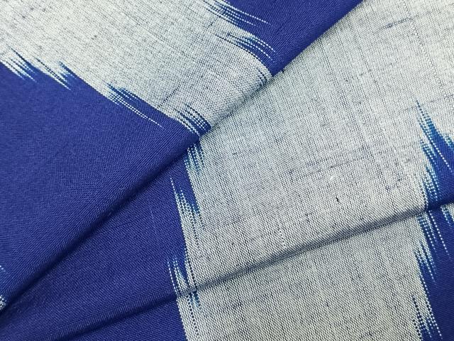 平和屋着物▽上質な紬　単衣　幾何学文様　正絹　逸品　AABD0129fy