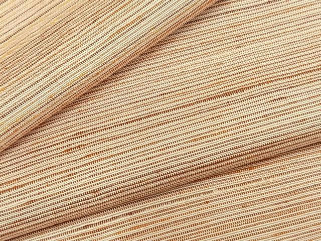 平和屋着物▽上質な紬　単衣　横縞　正絹　逸品　AABD0134fy