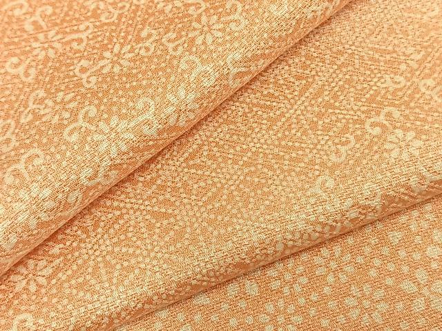 平和屋着物▽上質な小紋　単衣　切嵌花文　正絹　逸品　AABD0136fy