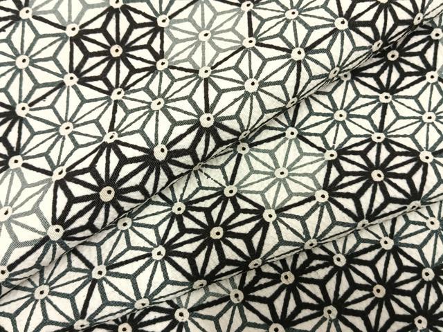 平和屋着物▽上質な小紋　単衣　麻の葉文様　正絹　逸品　AABD0144fy